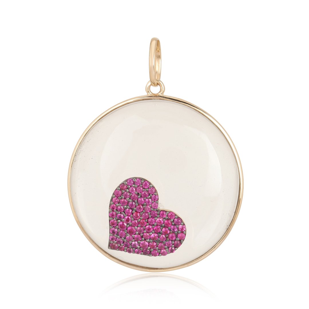 Crystal Charm With Ruby Heart – Suzy B Jewelry