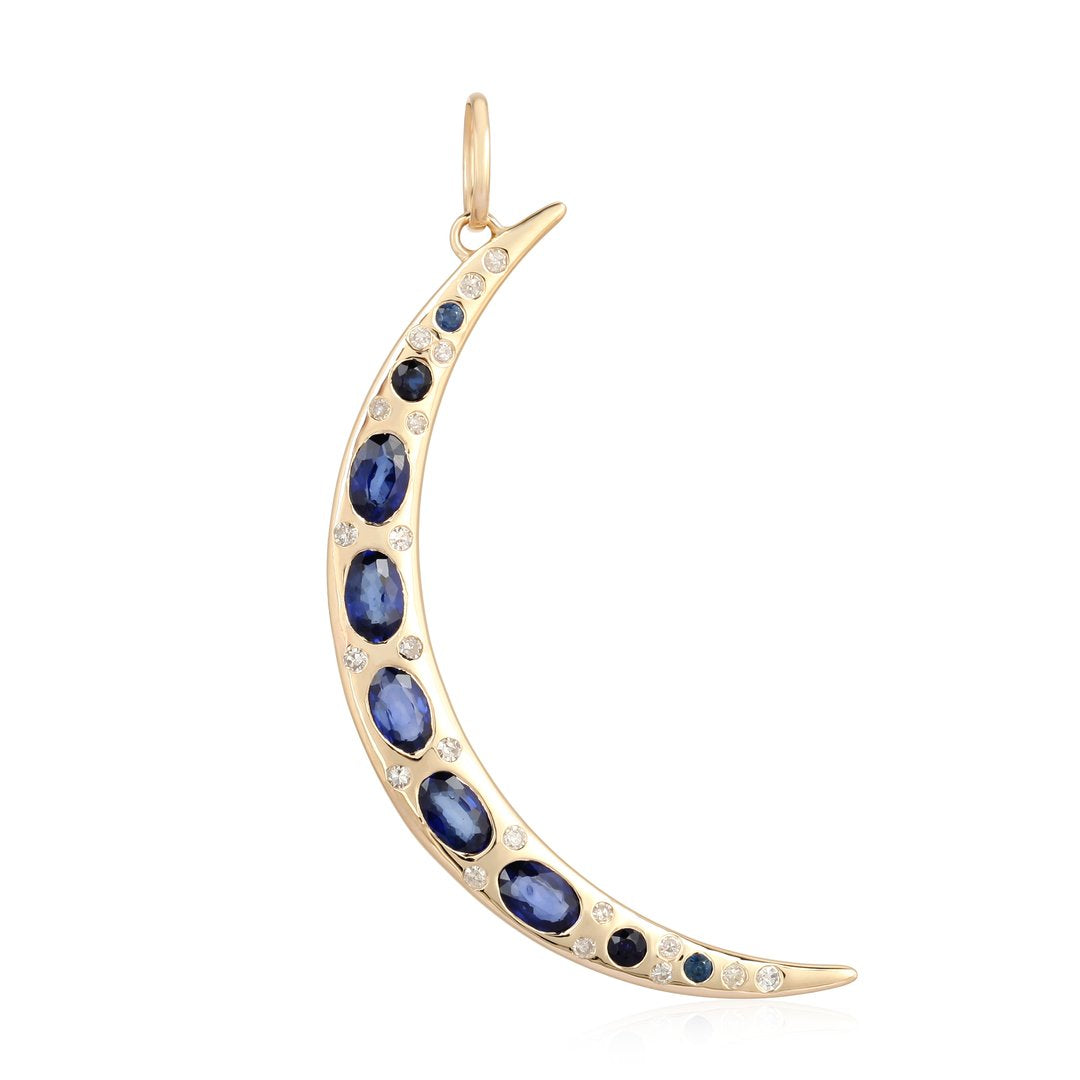 Gemstone and Diamond Half Moon Charm – Suzy B Jewelry